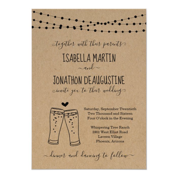 Cheers & Beers Brewery Beer Theme Wedding Invitation | Zazzle.com