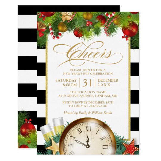 Cheers Champagne New Years Eve Countdown Party Invitation | Zazzle.com