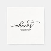 Cheers - Chic Black Script Wedding Napkins | Zazzle