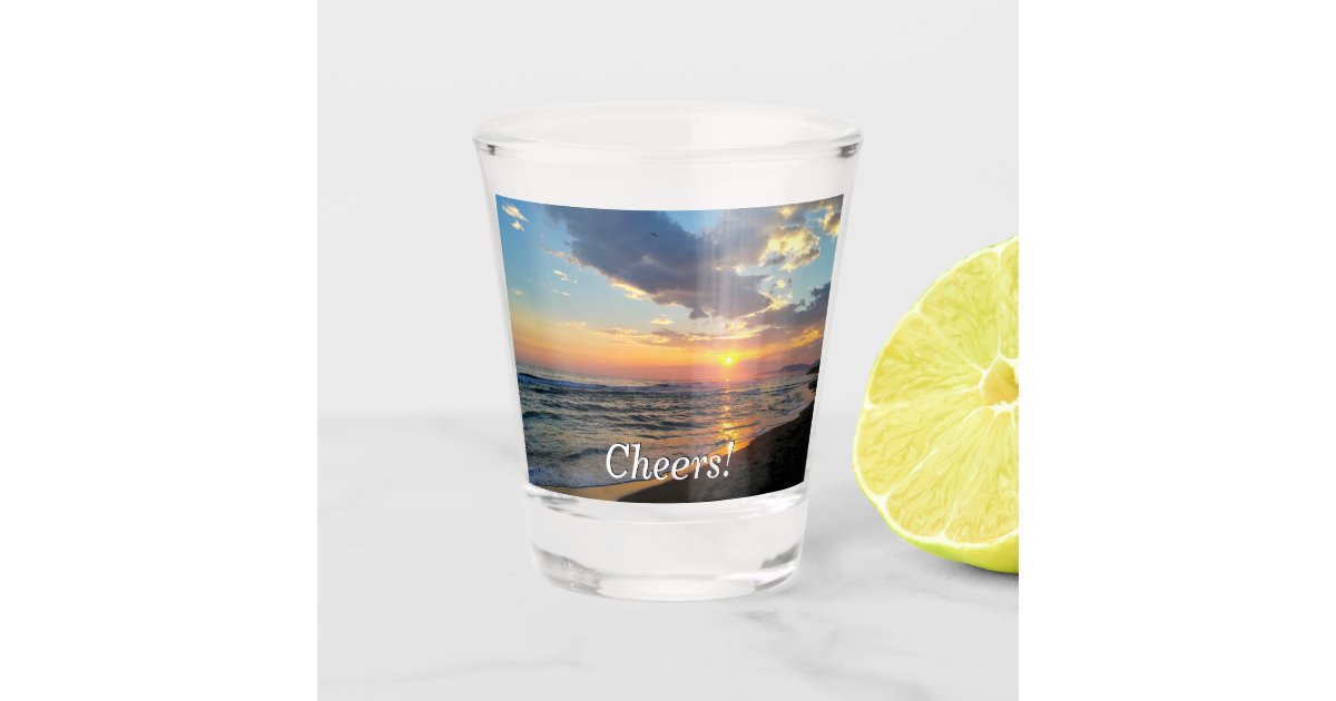 Cheers Custom Photo and Text Personalized Shot Glass | Zazzle