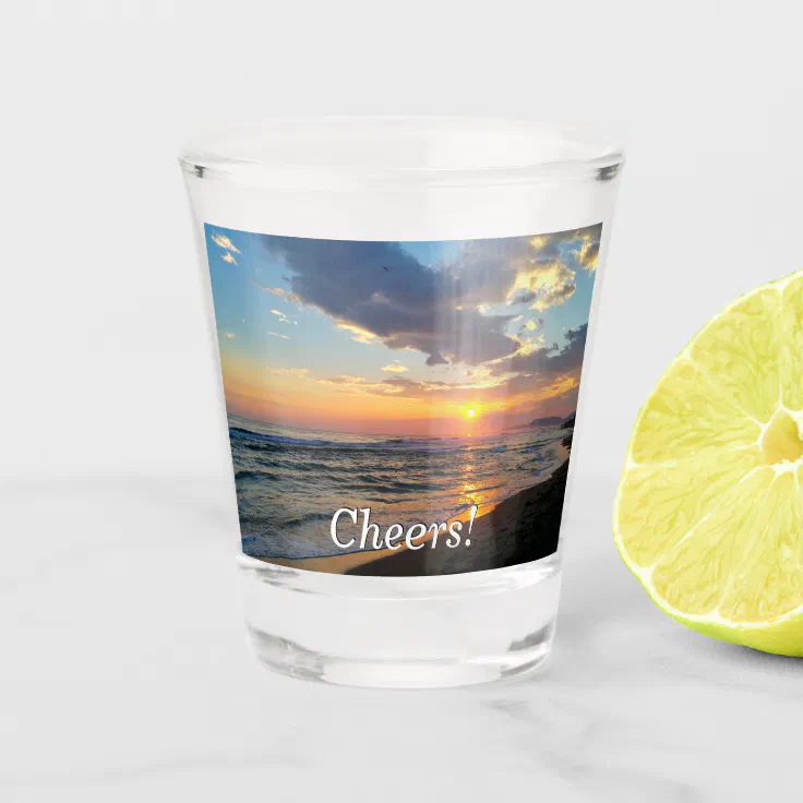 Cheers Custom Photo and Text Personalized Shot Glass | Zazzle