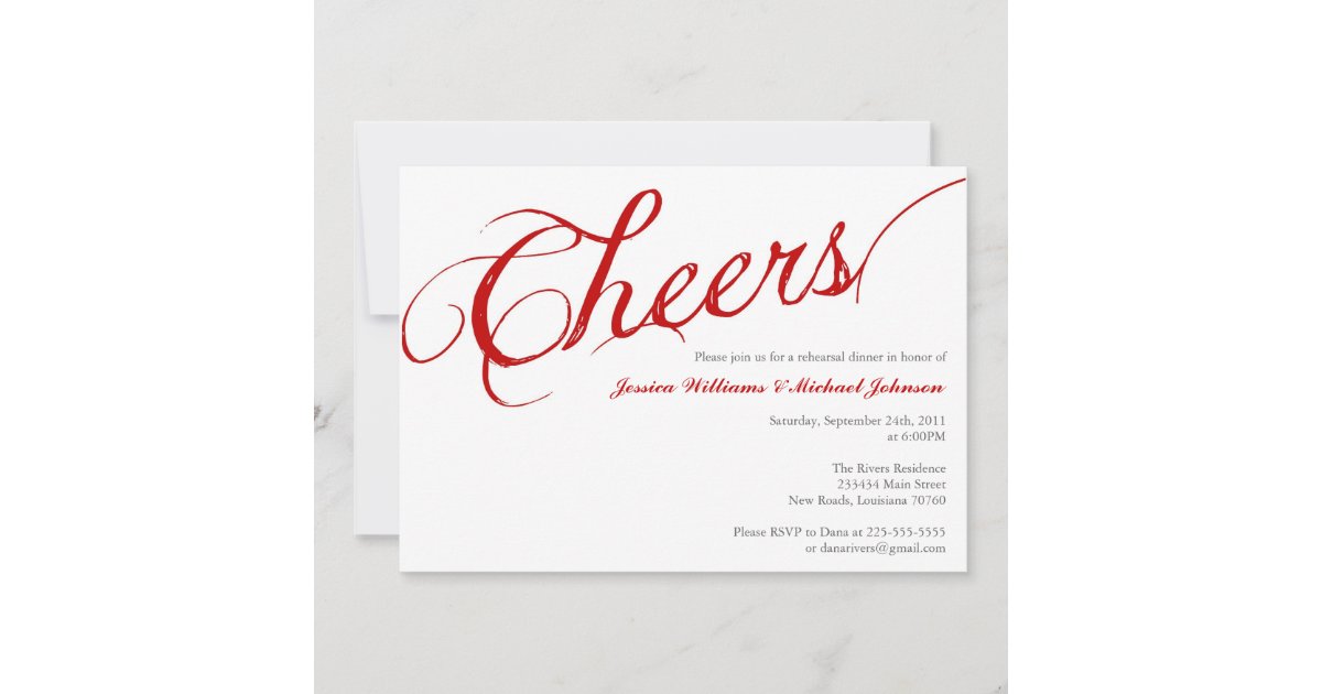 Cheers Dinner Party Invitation | Zazzle
