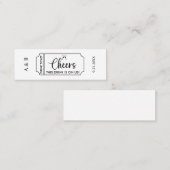 Cheers Drink On Us Wedding Drink Ticket | Zazzle