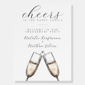 Cheers Elegant Engagement Party Welcome Sign | Zazzle