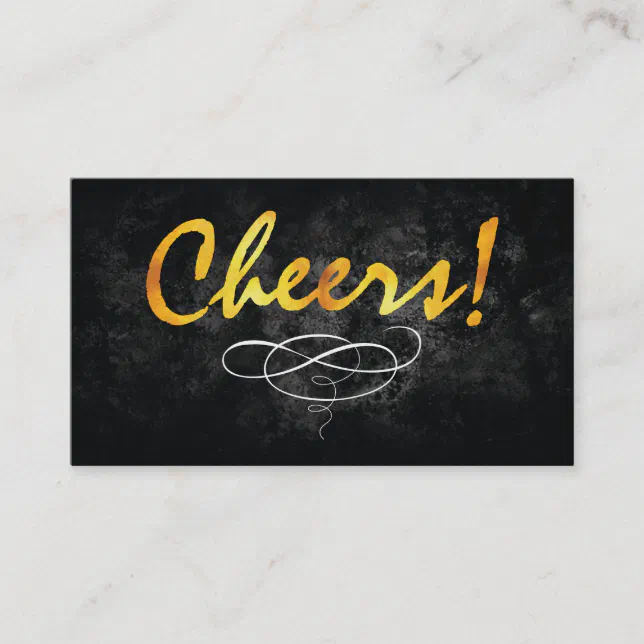 Cheers | Gold Business Card | Zazzle