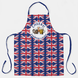 Cheers | GREAT BRITAIN Custom Cartoon | Union Jack Apron | Zazzle