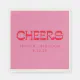 Cheers Groovy Pink Red Typography Names Wedding Napkins | Zazzle