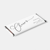 Cheers Minimal Black White Script Custom Wedding Hershey Bar Favors ...