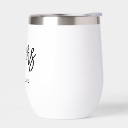 Cheers modern script custom name thermal wine tumbler | Zazzle