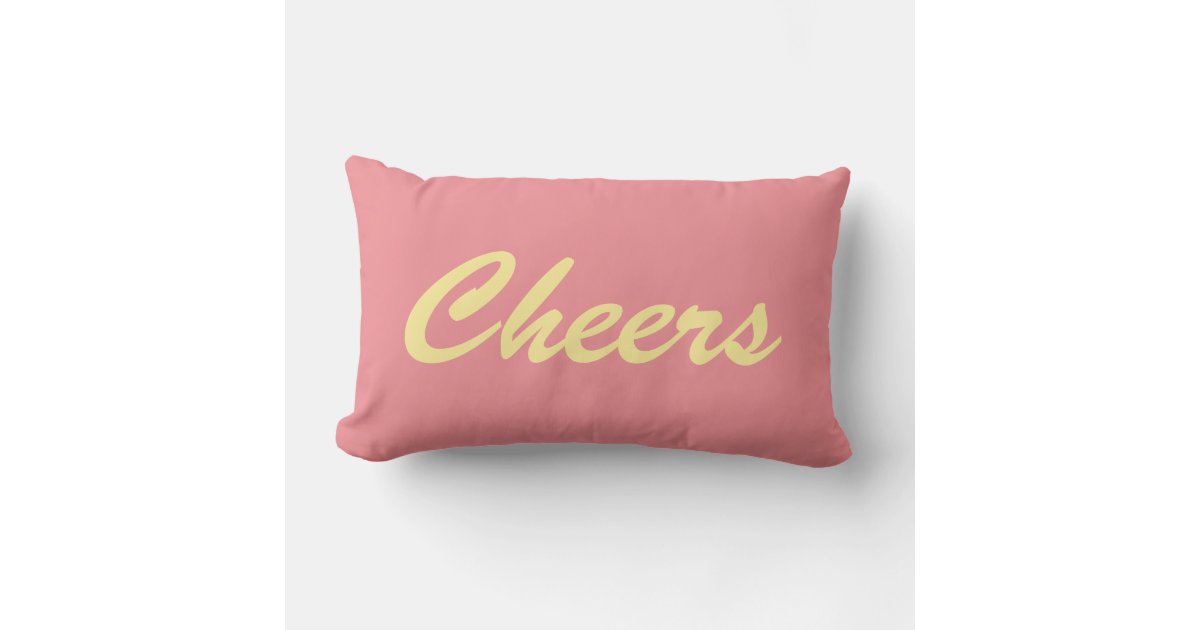 Cheers on Coral - Outside Lumbar Pillow | Zazzle