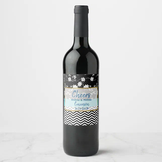 Cheers Personalized Wedding Wine Bottle Labels | Zazzle