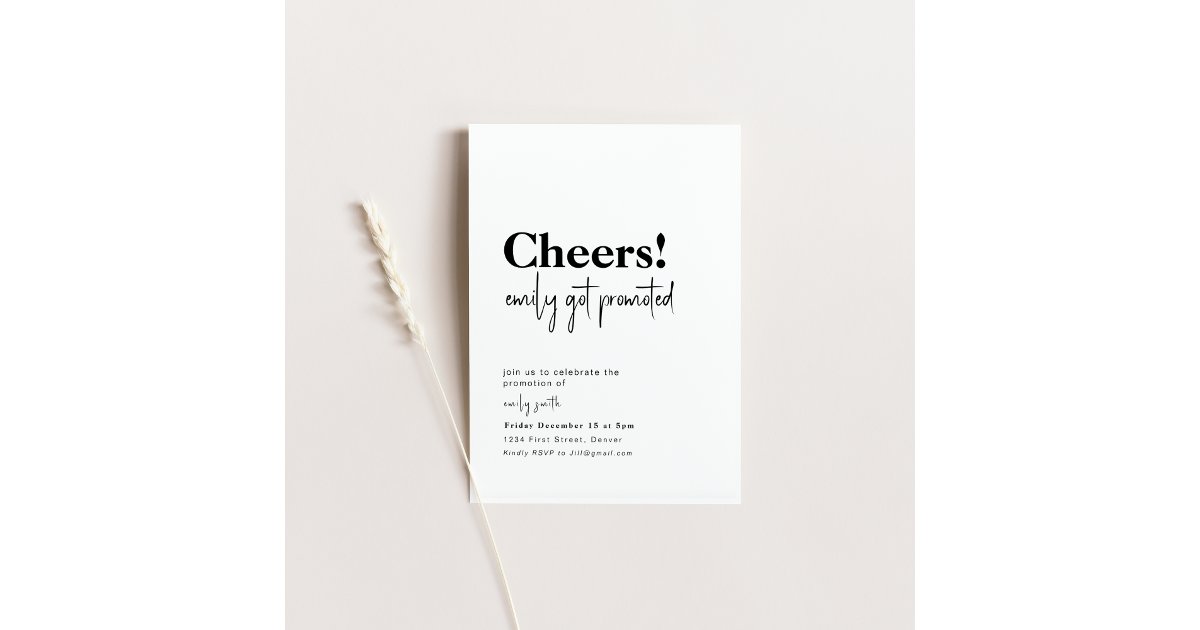 Cheers, Promotion New Job Party Invite | Zazzle