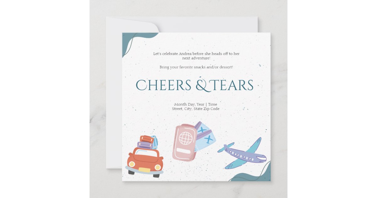 Cheers & Tears Farewell Party Invitation | Zazzle
