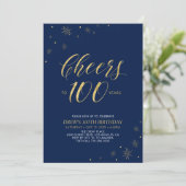 Cheers to 100 | Gold & Navy 100th Birthday Party Invitation | Zazzle