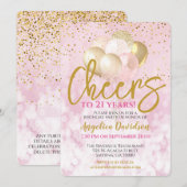 Cheers To 21 Years 21st Birthday Glamorous Invitation | Zazzle