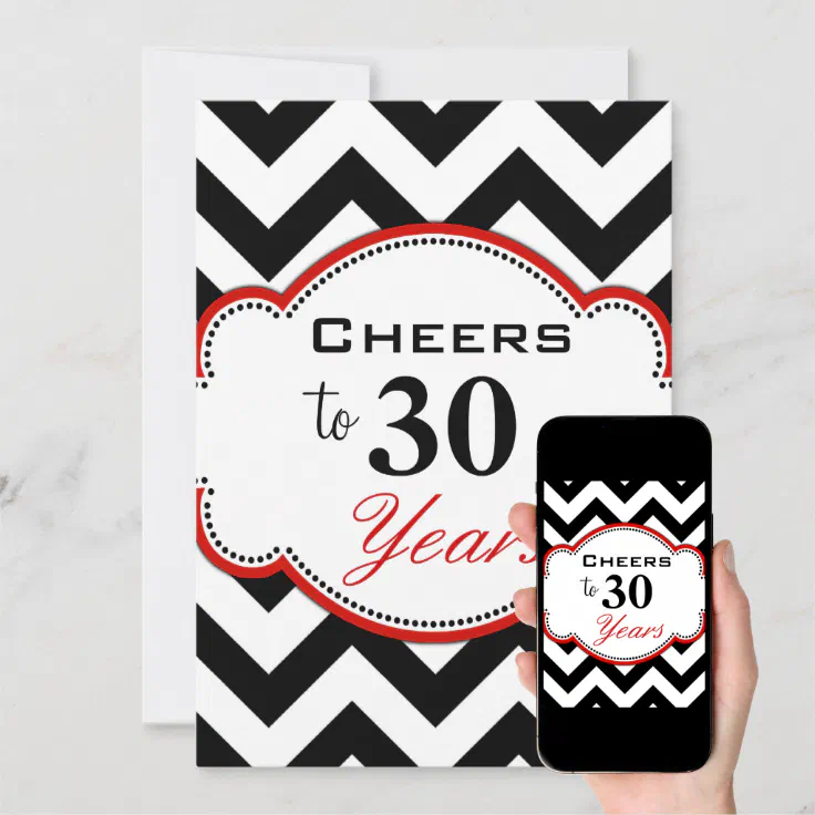 Cheers to 30 Years Party Invite | Zazzle
