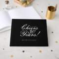 Cheers to 30 Years Script Photo Anniversary Black Guest Book | Zazzle