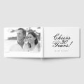Cheers to 30 Years Script Photo Anniversary White Guest Book | Zazzle