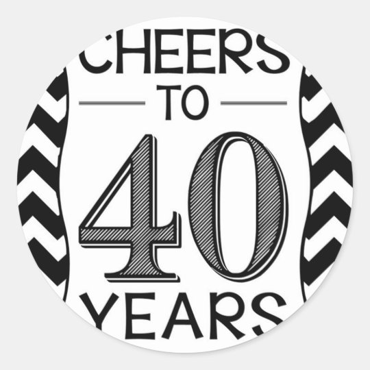 Cheers to 40 Years Classic Round Sticker | Zazzle.com