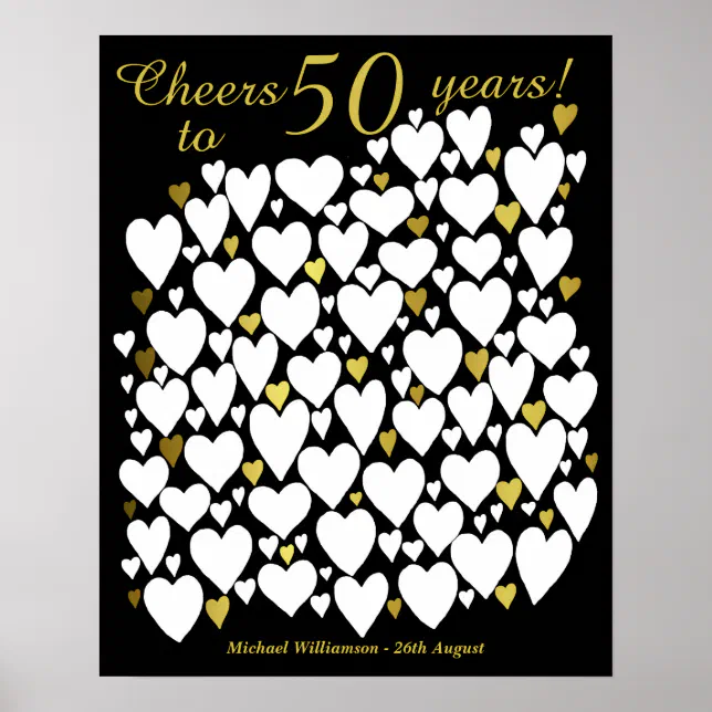 Cheers To 50 Years - 50th Birthday Poster | Zazzle