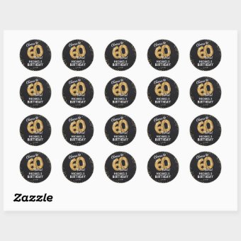 Cheers to 60 Years! 60th Birthday Classic Round Sticker | Zazzle