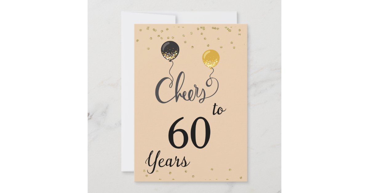 Cheers to 60 Years Custom Invitation | Zazzle