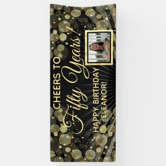 Cheers to Fifty Years 50th Birthday Party Photo Banner | Zazzle