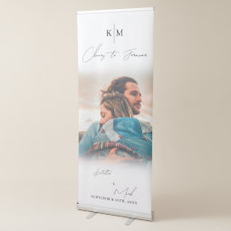 Cheers to Forever Wedding Photo Monogram Sign | Zazzle