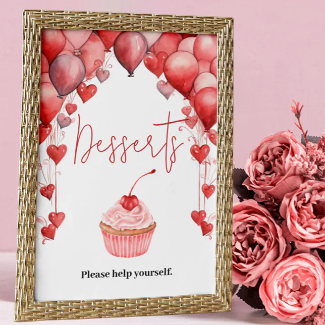 Cheers to Love Bridal Shower Desserts & Sweets Poster | Zazzle