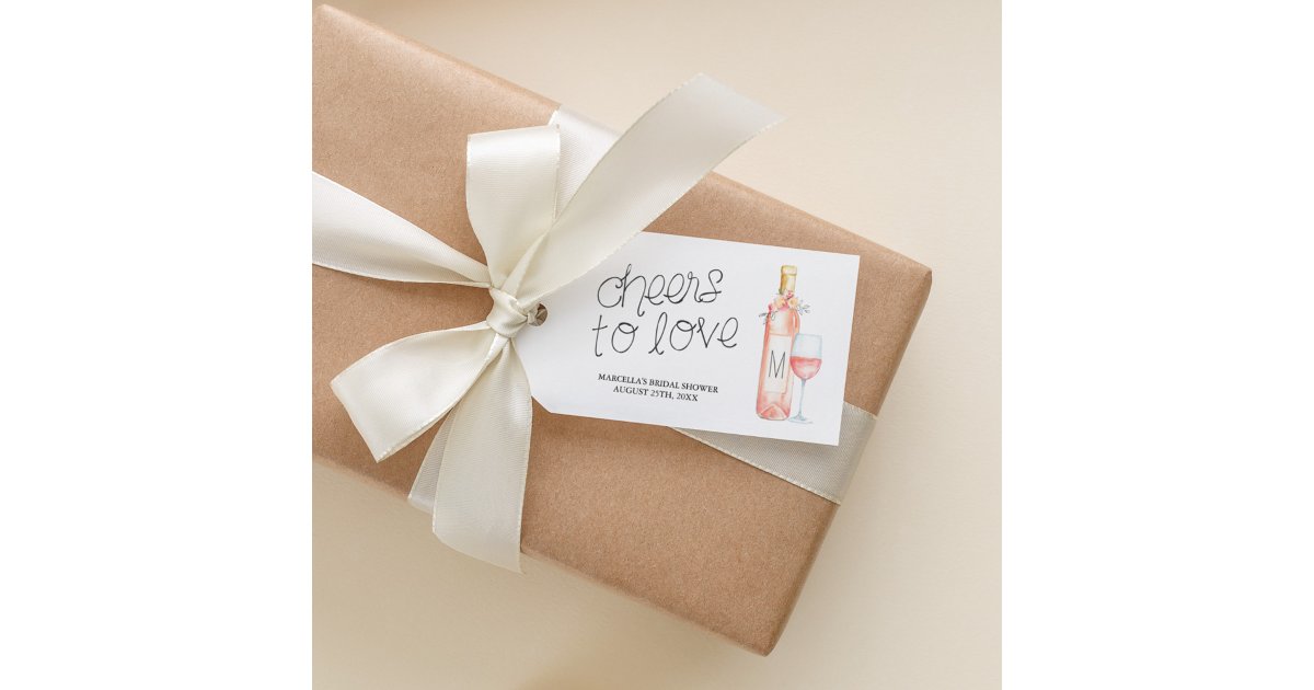 Cheers To Love Gift Tags | Zazzle
