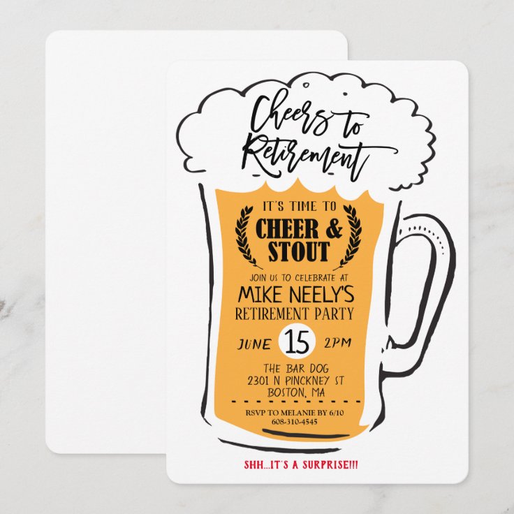 Cheers to Retirement Beer Retirement Invitation | Zazzle