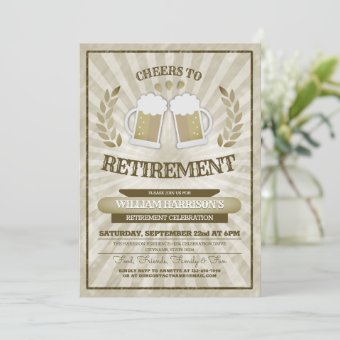 Cheers to Retirement Party Invitations | Zazzle