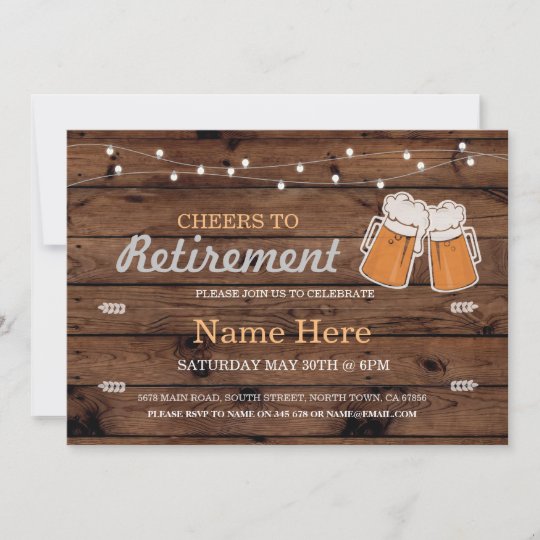 Cheers to Retirement Party Wood Beers Invitation | Zazzle.com