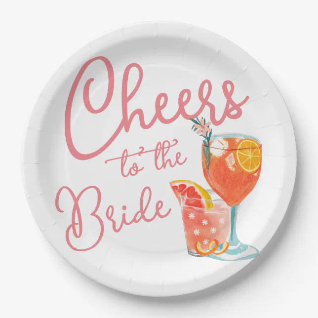 Cheers to the Bride Shower Paper Plates | Zazzle