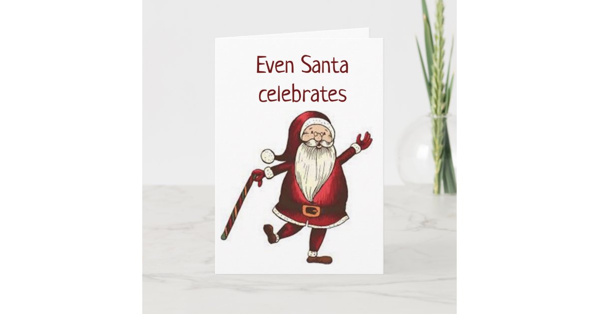 CHEERS TO YOU **HAPPY NEW YEAR** from SANTA CLAUS Holiday Card | Zazzle