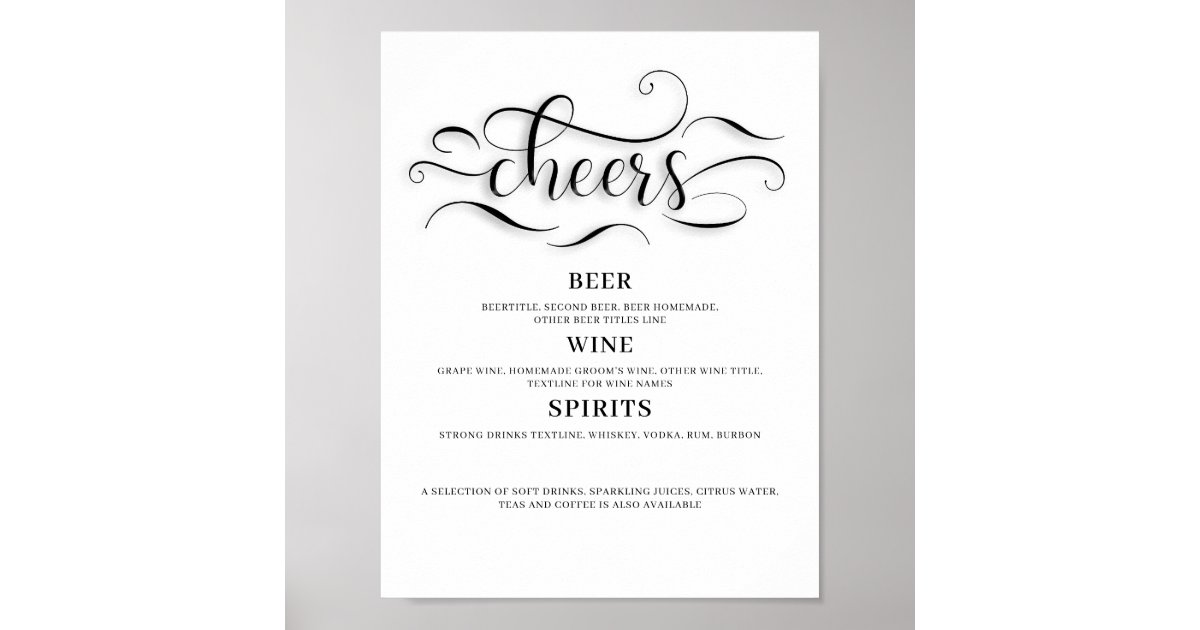 Cheers Wedding Bar Sign | Zazzle