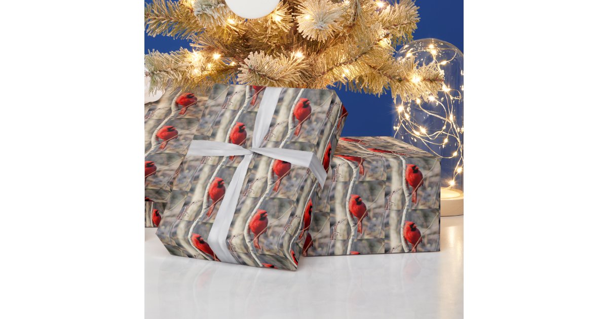 Cheery Cardinals Wrapping Paper | Zazzle