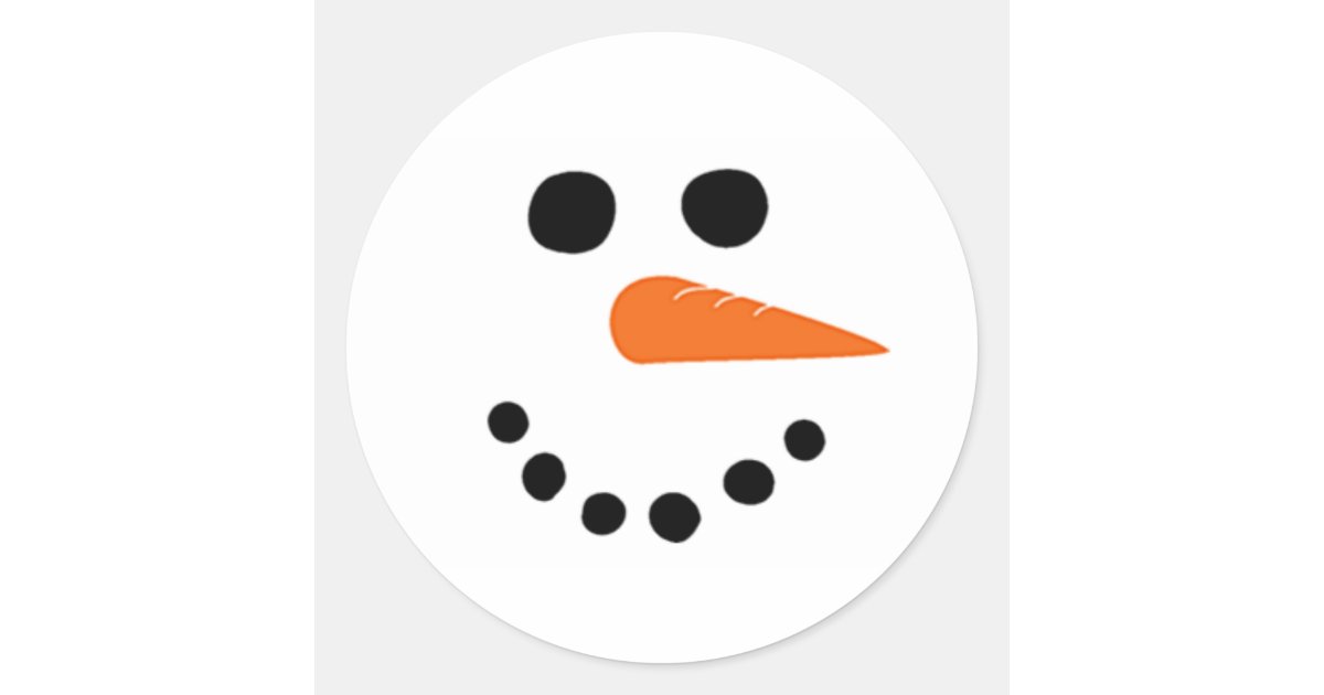 Cheery Snowman Face Sticker | Zazzle