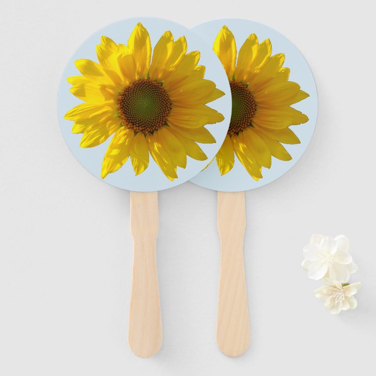 Cheery Yellow Sunflower Hand Fans | Zazzle