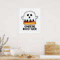 Cheese Boo-ger Funny Ghost Cheeseburger Pun Poster | Zazzle