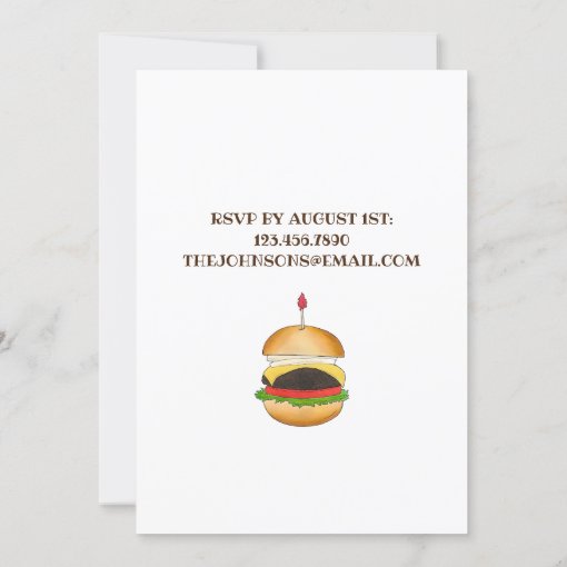 Cheese Burger Cheeseburger BBQ Barbecue Cookout Invitation | Zazzle