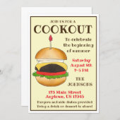 Cheese Burger Cheeseburger BBQ Barbecue Cookout Invitation | Zazzle