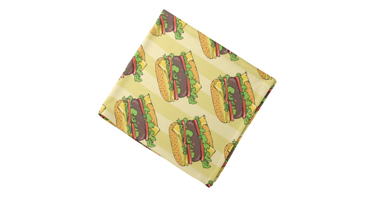Cheese Burger Sandwich Pattern Diner Chef Bandana | Zazzle.com
