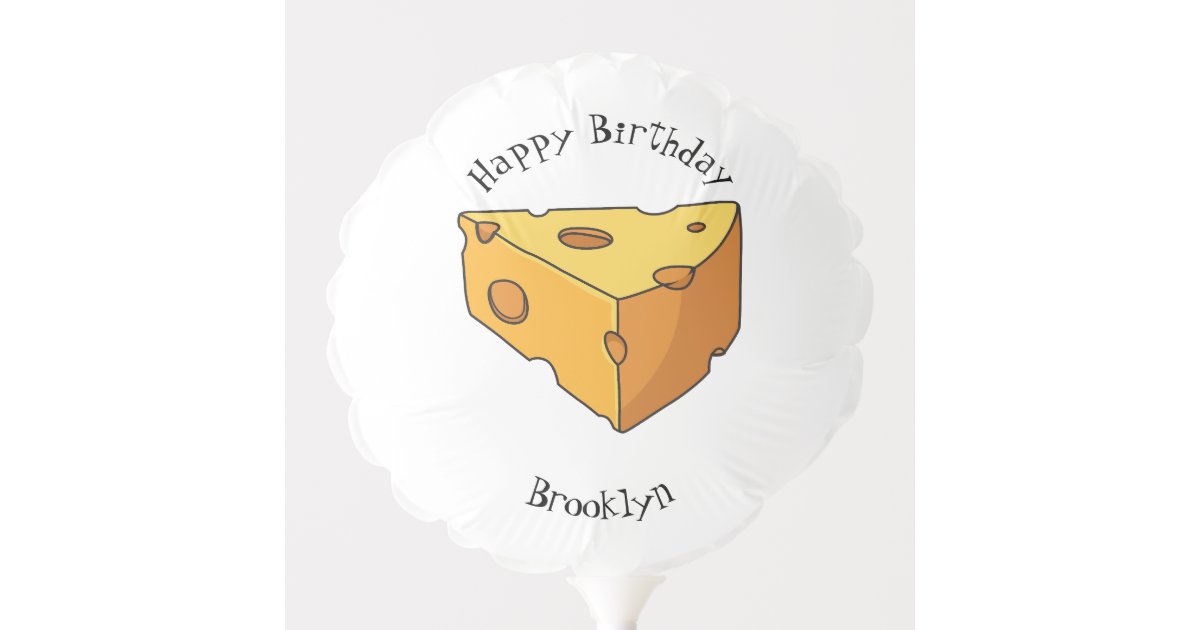 Cheese cartoon illustration balloon | Zazzle