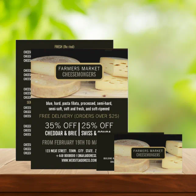 Cheese Display, Cheesemonger Business Card | Zazzle