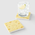 "Cheese" in German Cute Cheese Slice Custom Stone Coaster | Zazzle