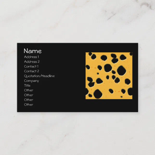 Cheese Pattern Business Card | Zazzle
