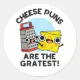 Cheese Puns Are The Gratest Cute Grate Pun Classic Round Sticker | Zazzle