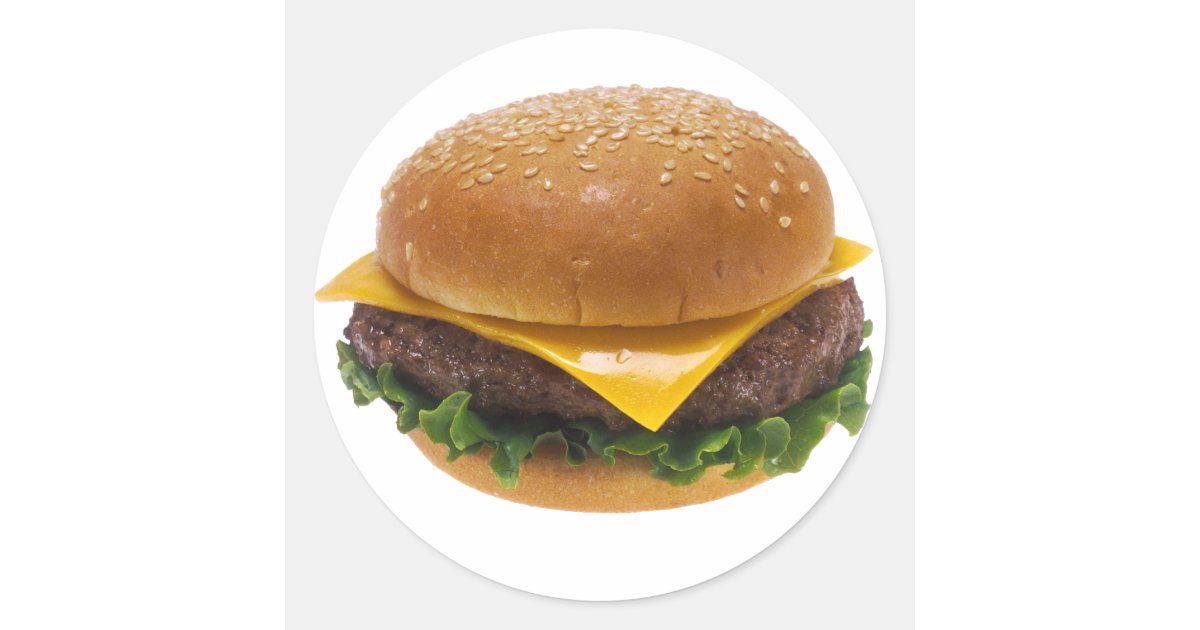 Cheeseburger Classic Round Sticker | Zazzle