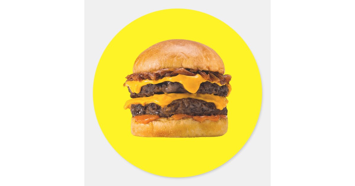 Cheeseburger Classic Round Sticker | Zazzle